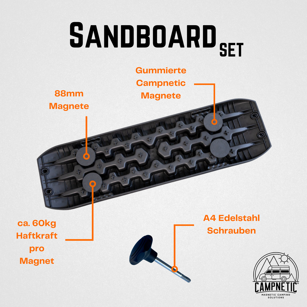 Campnetic Sandboards Set mit magnetischer Halterung - ohne zu bohren